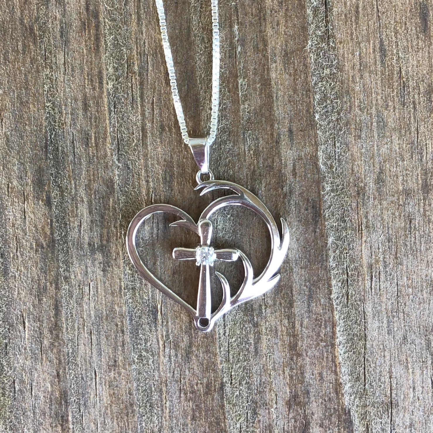 Sterling Silver Heart Cross Pendant"Hunting, Faith & Fishing" – You Had ...