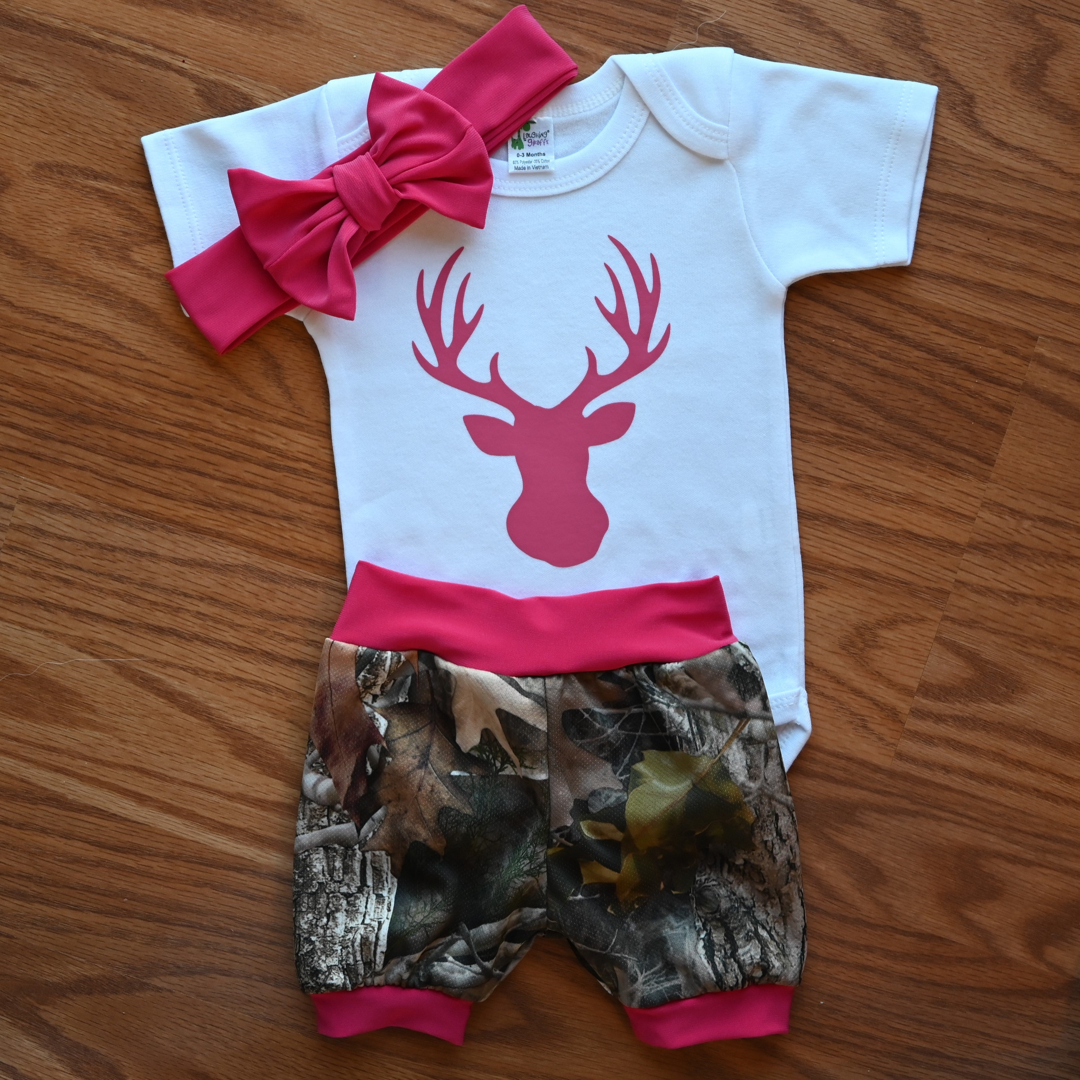 Pink Buck Short Set Wtih Headband Option – You Had Me At Camo
